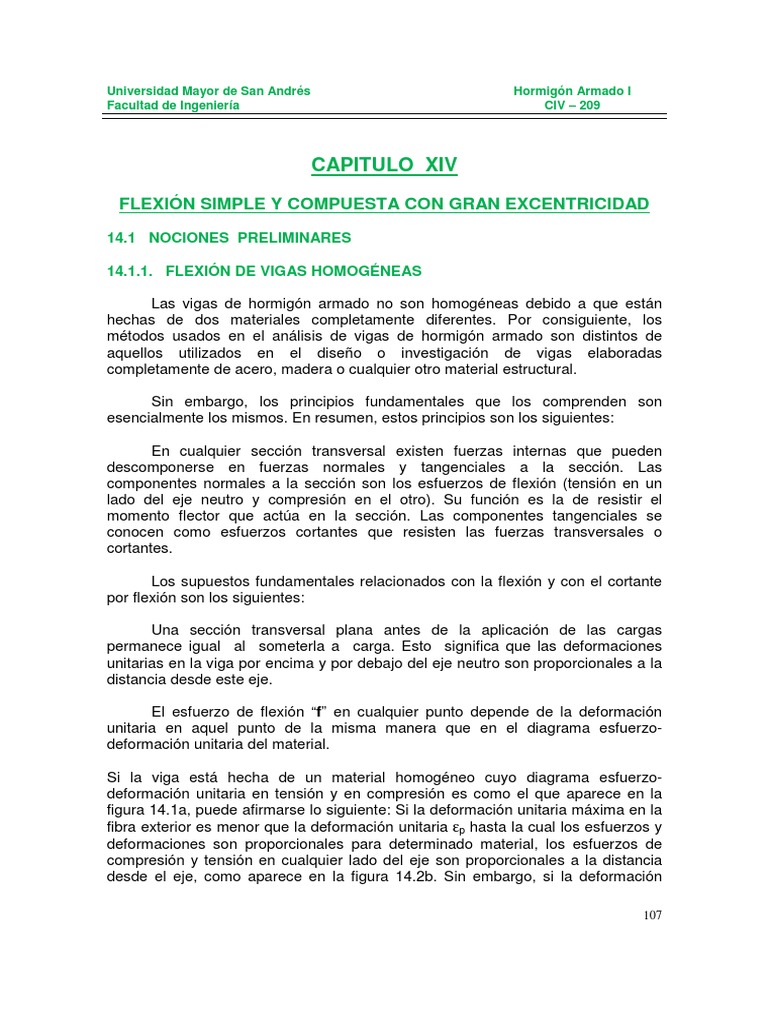 Capitulo 14 Flexion Compuesta Con Gran Excentricidad 2021 | PDF ...