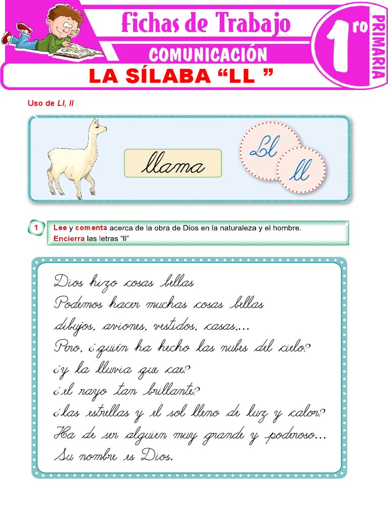 Actividades con la letra ll para primer grado | PDF | Artes del ...