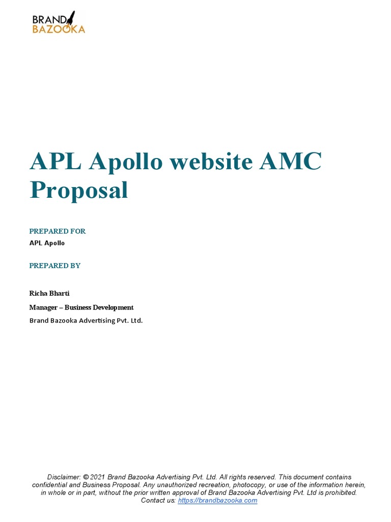 APL Apollo Website AMC Proposal | PDF | Websites | World Wide Web