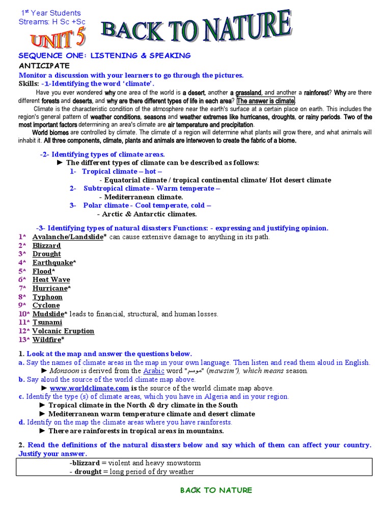 Back To Nature | PDF | Climate | Climate Change