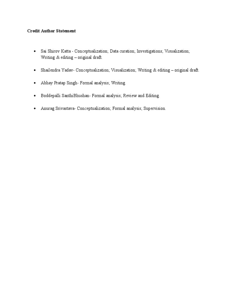 Author Contributions Statement | PDF