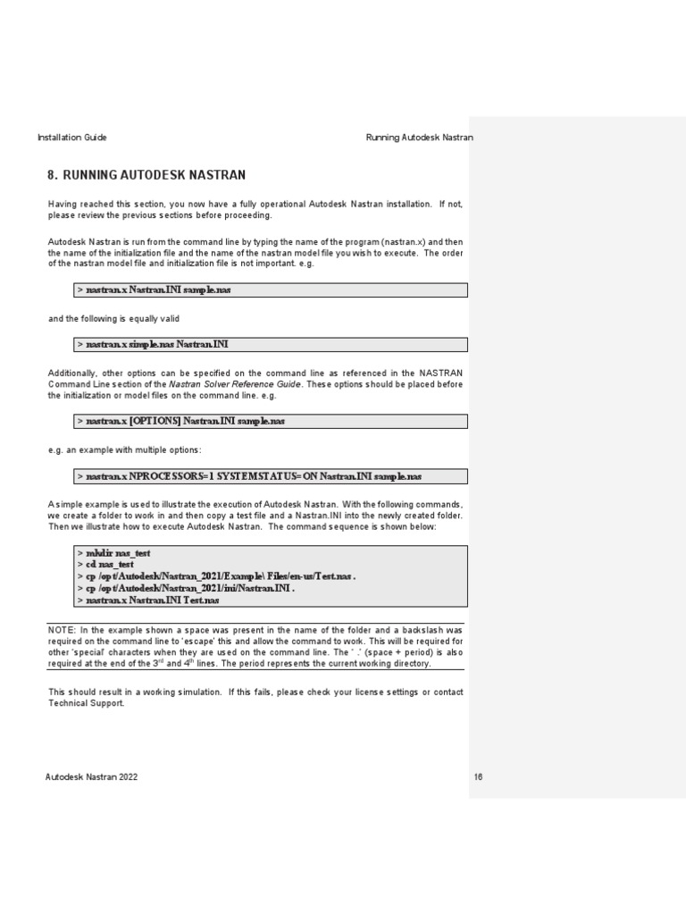Installation Guide Running Autodesk Nastran | PDF