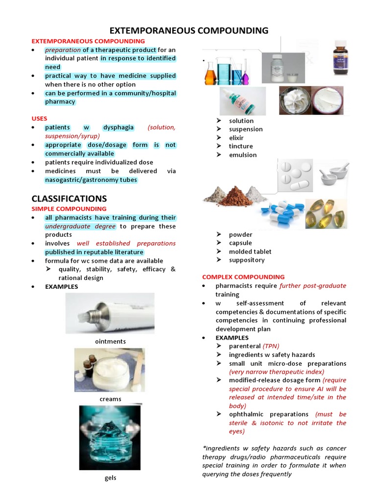 1 Extemporaneous Compounding - HPRE | PDF | Pharmacy | Topical Medication