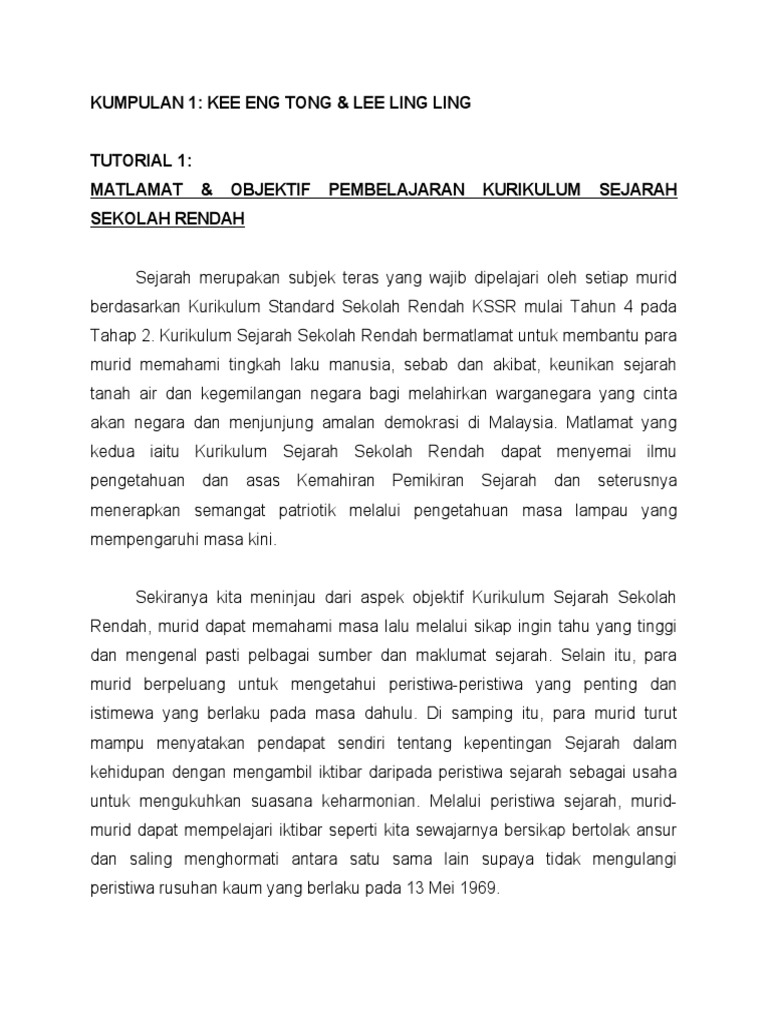 Tutorial 1 (SJHK 3063) | PDF