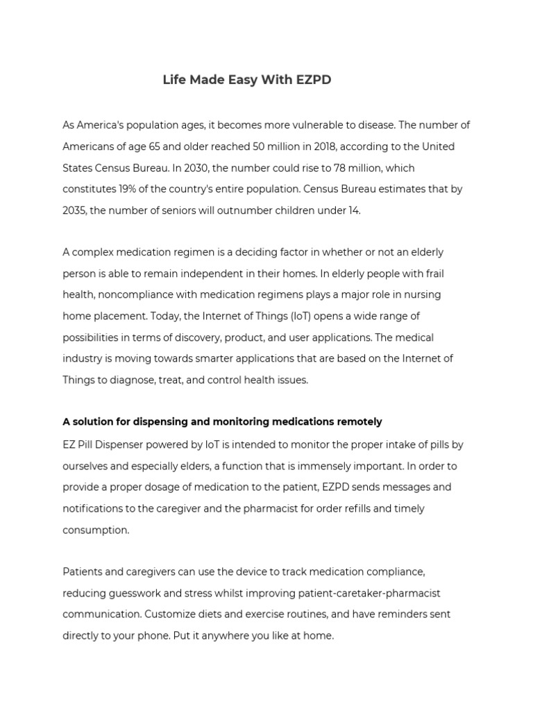 Life Made Easy With EZPD | PDF | Caregiver | Internet Of Things