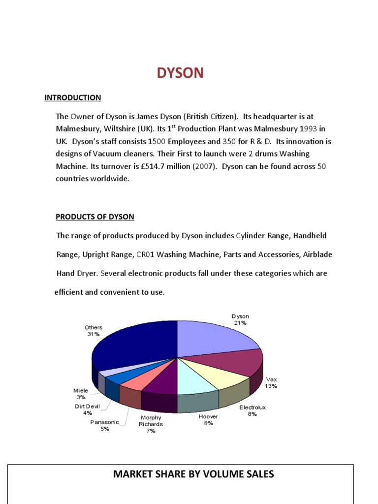 Dyson Market Analysis and Insights | PDF | Vacuum Cleaner | Economies