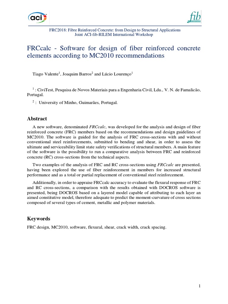 FRCcalc - Software For Design of Fiber Reinforced Concrete Elements | PDF | Reinforced Concrete ...