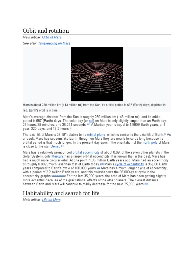 Orbit and Rotation | PDF | Mars | Earth