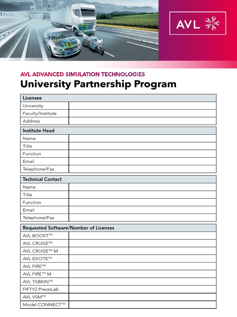 University Partnership Program: Avl Advanced Simulation Technologies | PDF