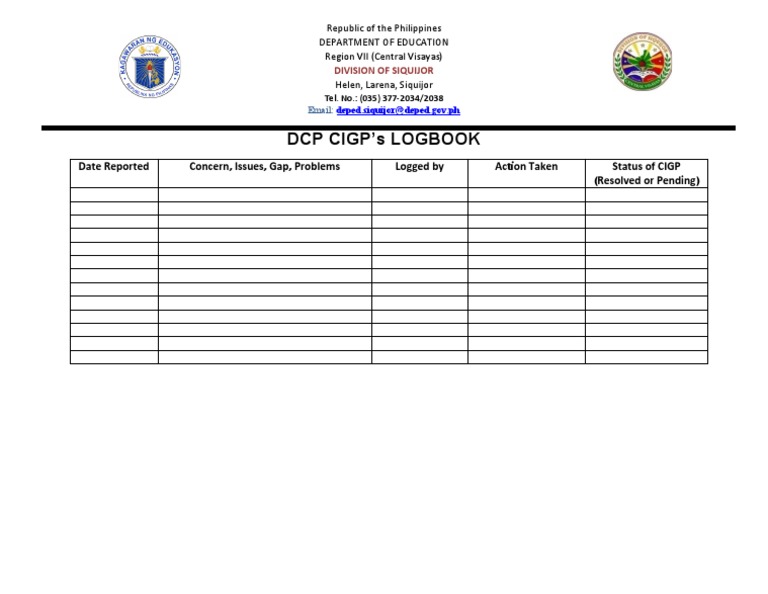 DCP CIGPs LOGBOOK | PDF