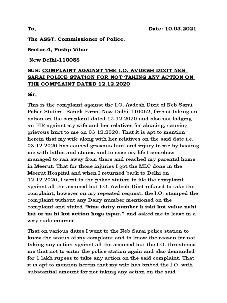 Vijay Police Complaint | PDF