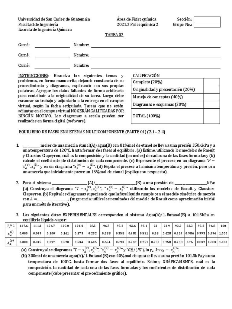 FQ2-2021.2 Tarea 02 | PDF | Fase (materia) | Ciencias fisicas