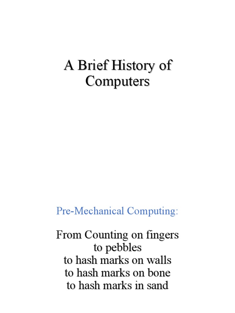 A Brief History of Computers | Download Free PDF | Computer Science ...