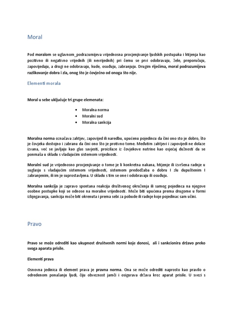 Sociologija, Moral Znanost Itd | PDF