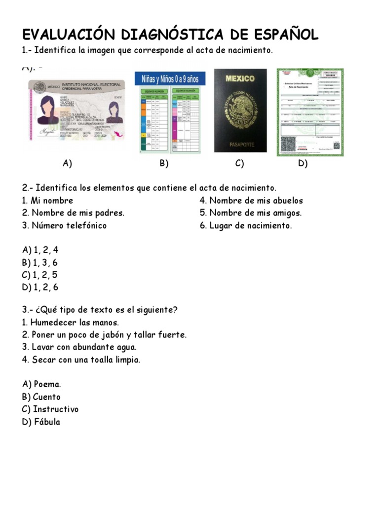 Eval Diagnóstica Esp Mat 2021 | PDF