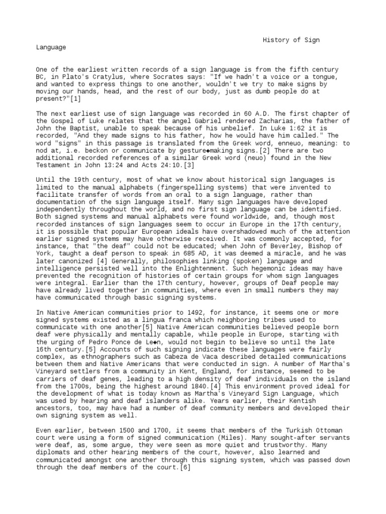 History of Sign Languages and More | PDF | Sign Language | Human ...