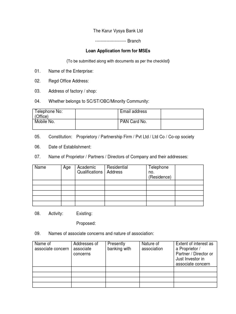 11 Msme Loan Application Form | PDF | Identity Document | Balance Sheet