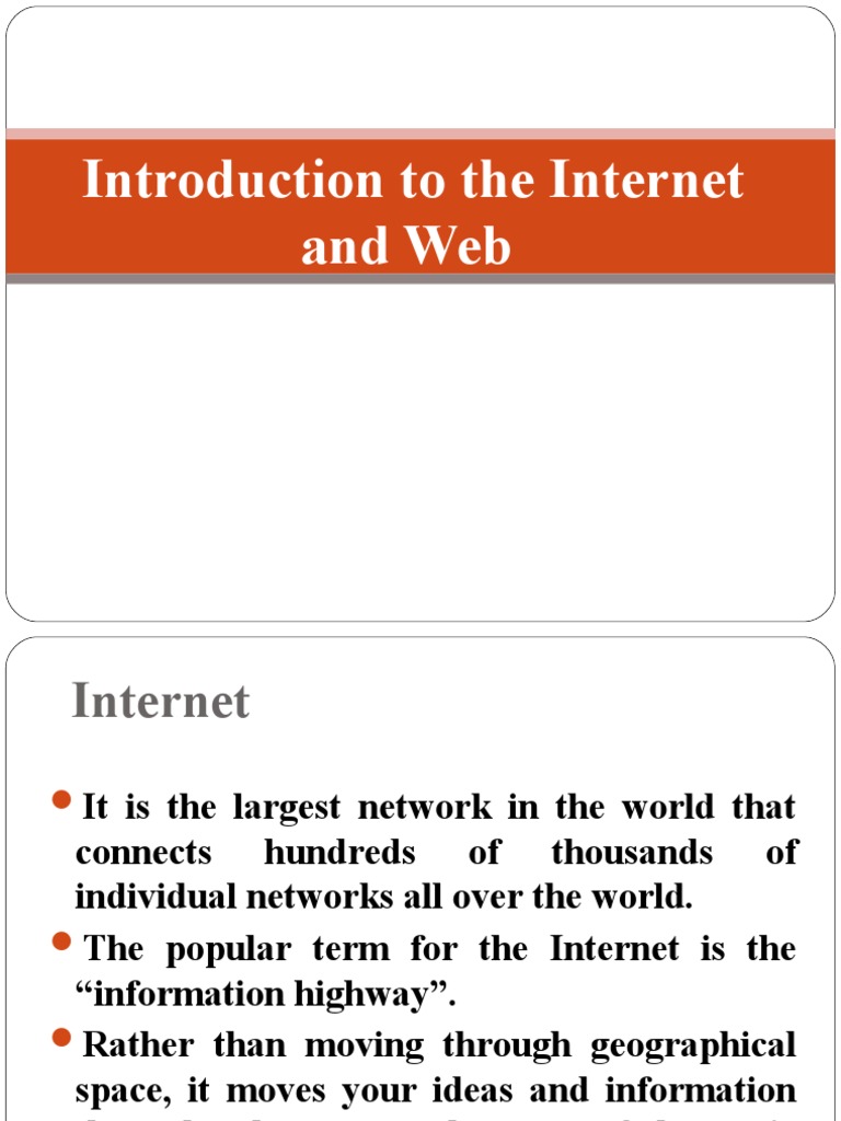 Introduction To The Internet and Web | PDF | World Wide Web | Internet ...