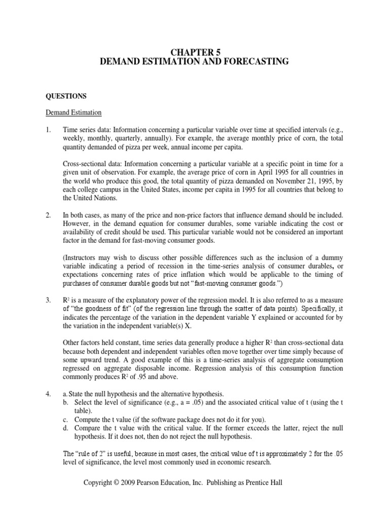 Solutions To Chapter 5 - Compress | PDF | Regression Analysis | Forecasting