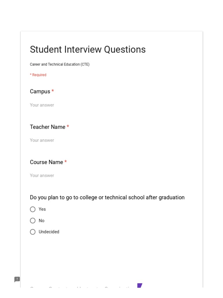 CTE Student Interview Feedback Form | PDF | Teaching Method | Learning