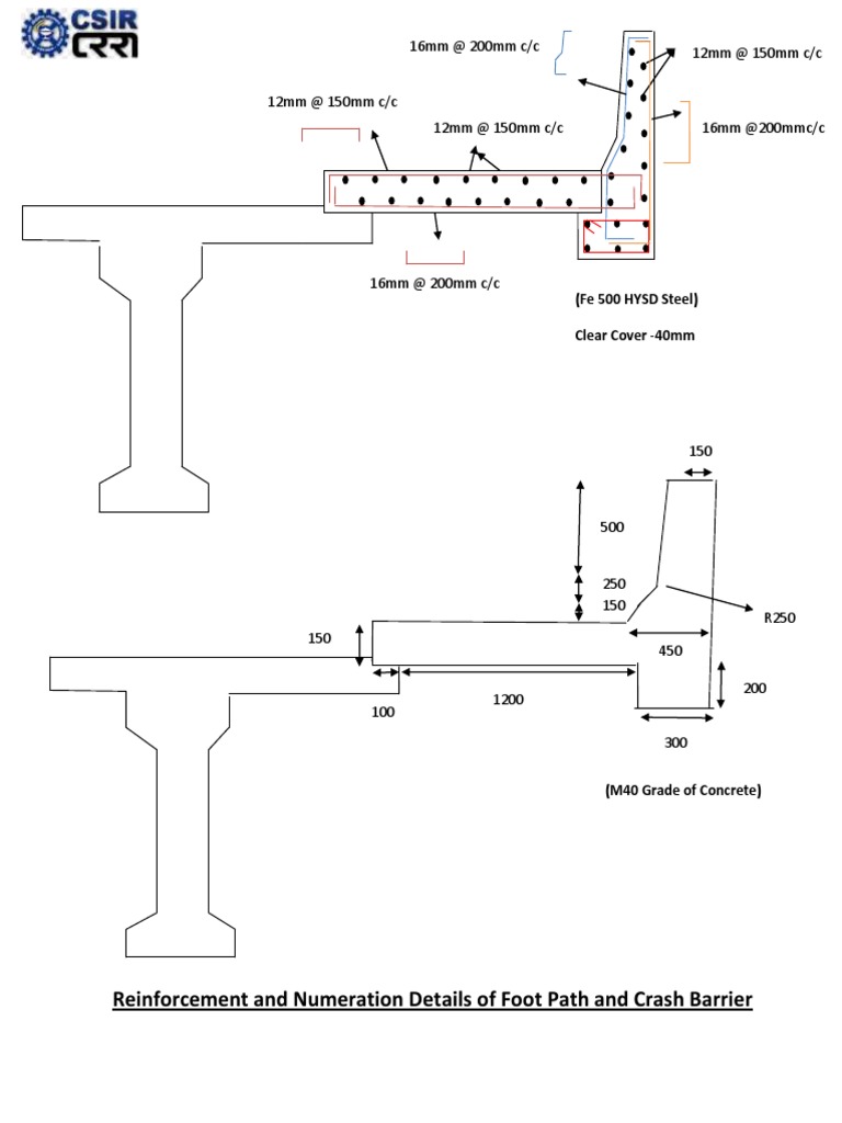 Crash Barrier and Footpath Details Modified | PDF