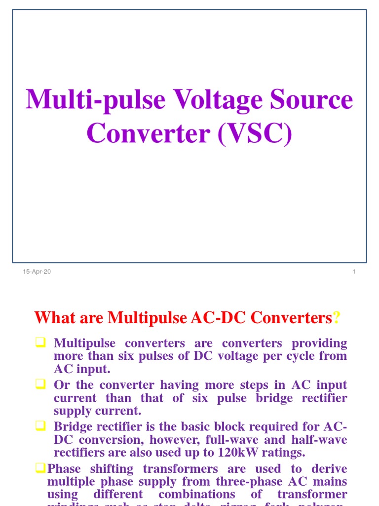 Multipulse Voltage Source Converter | PDF | Rectifier | Electrical ...
