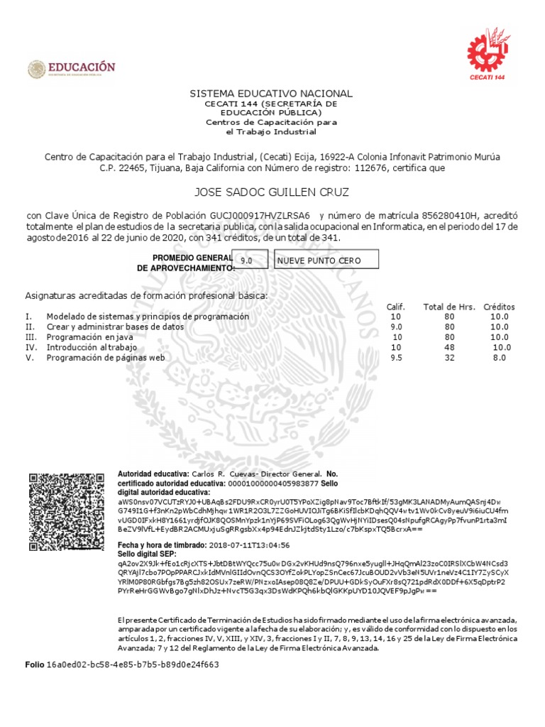 Certificado Cecati | PDF | Comunicación | Matemáticas