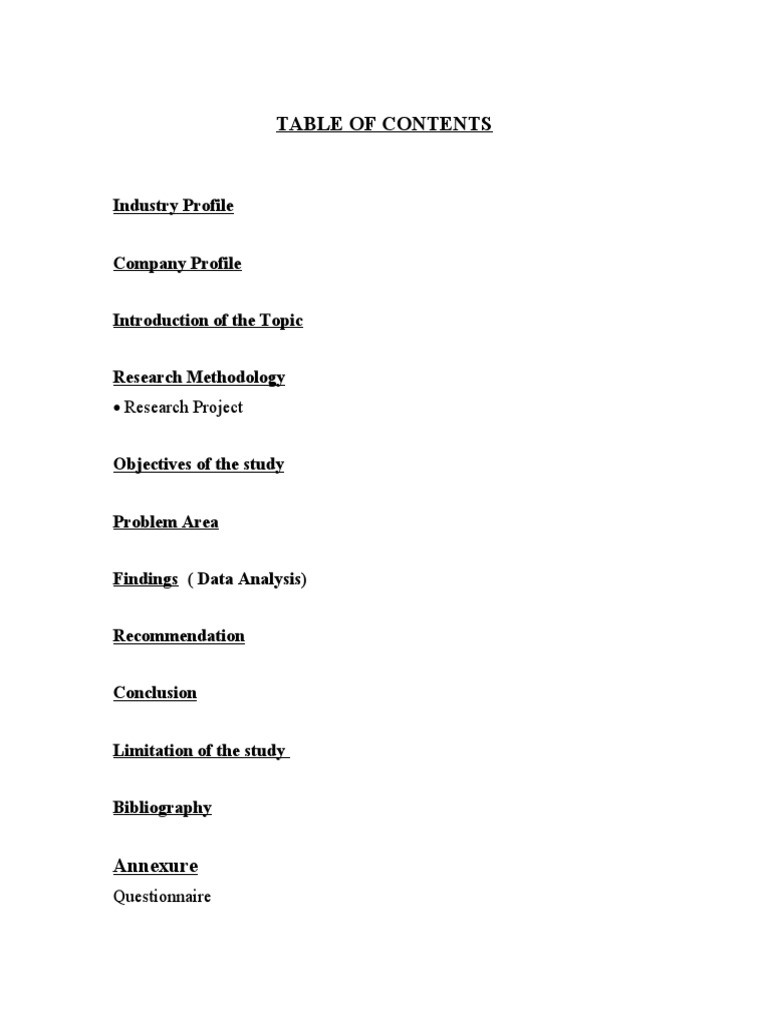 Industry Profile Company Profile Introduction of The Topic Research ...