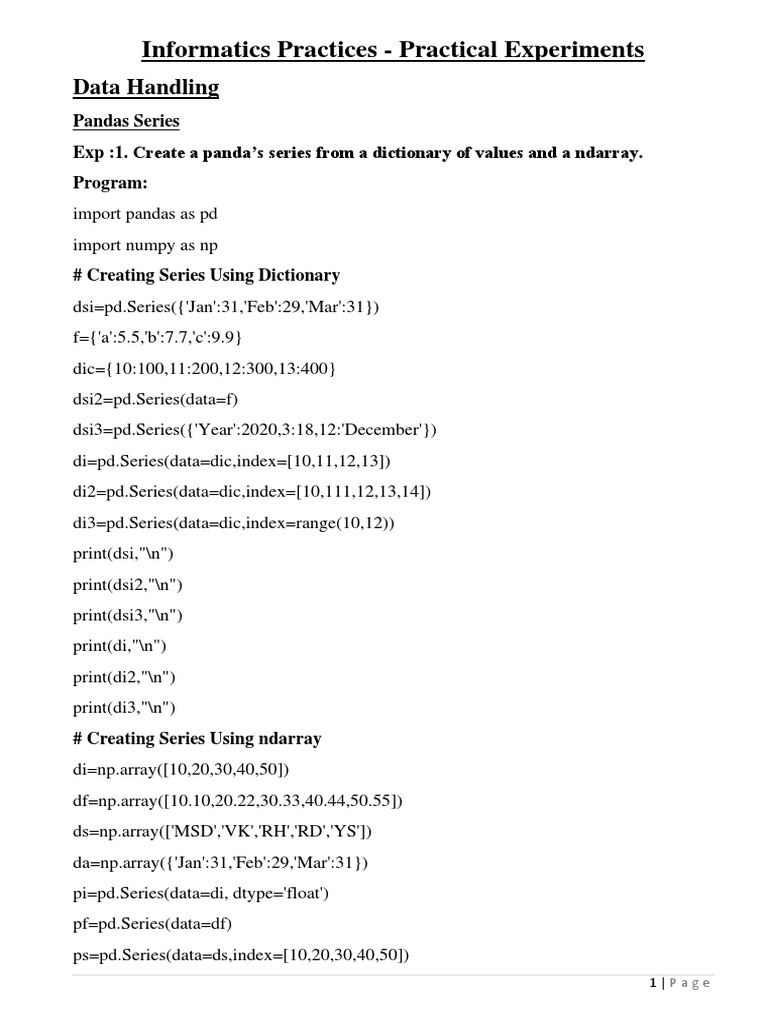 XII - Informatics Practices (LAB MANUAL) | PDF | Trigonometric Functions