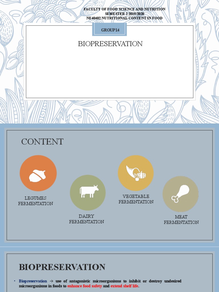 Biopreservation | PDF | Foods | Fermentation