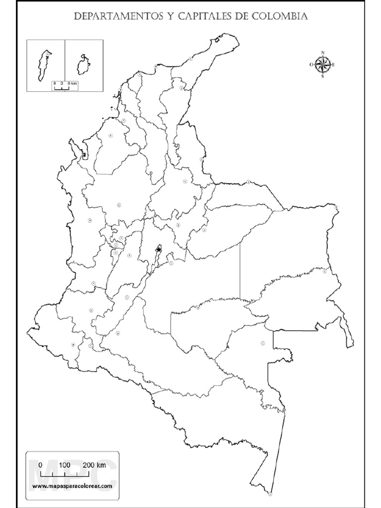 Mapa Colombia Departamentos y Capitales | PDF