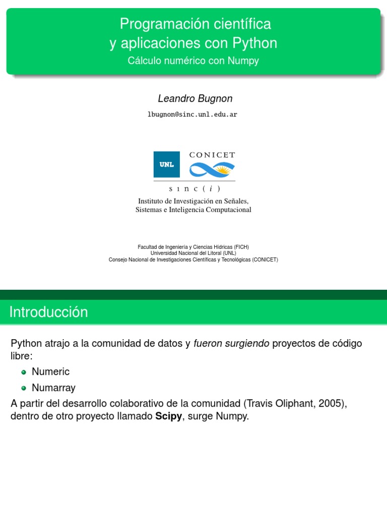 06 - Introduccion A Numpy | PDF | Ingeniería Informática | Programación de computadoras