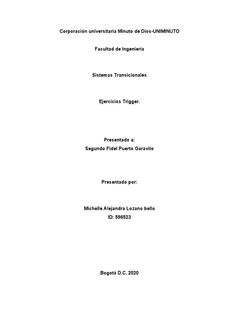 Ejercicio de Trigger | PDF