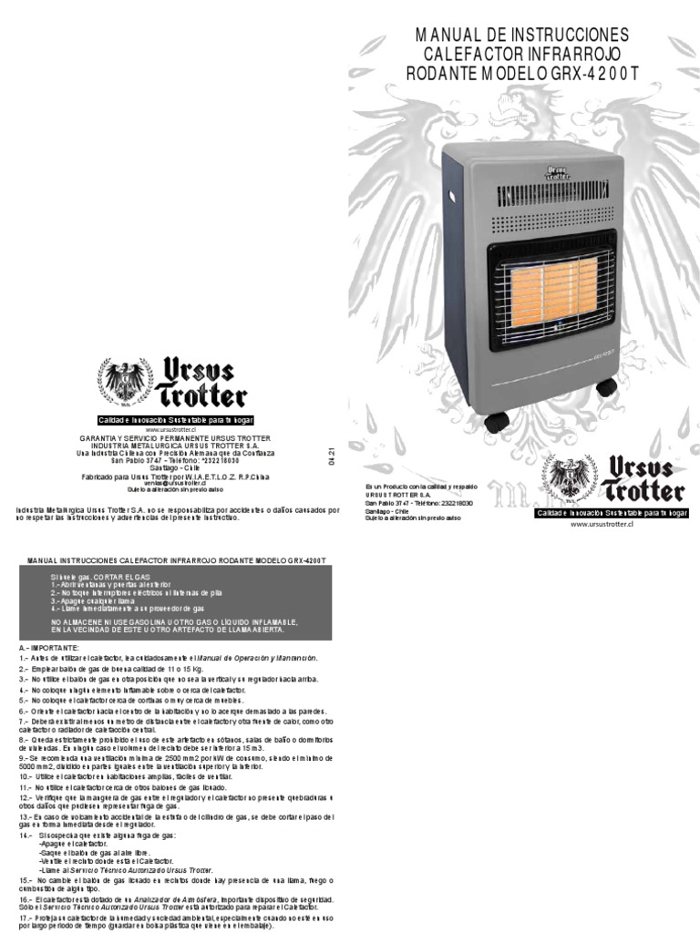 CalefactorGRX-4200T Manual | PDF | Enchufes y tomas de corriente alterna | Horno