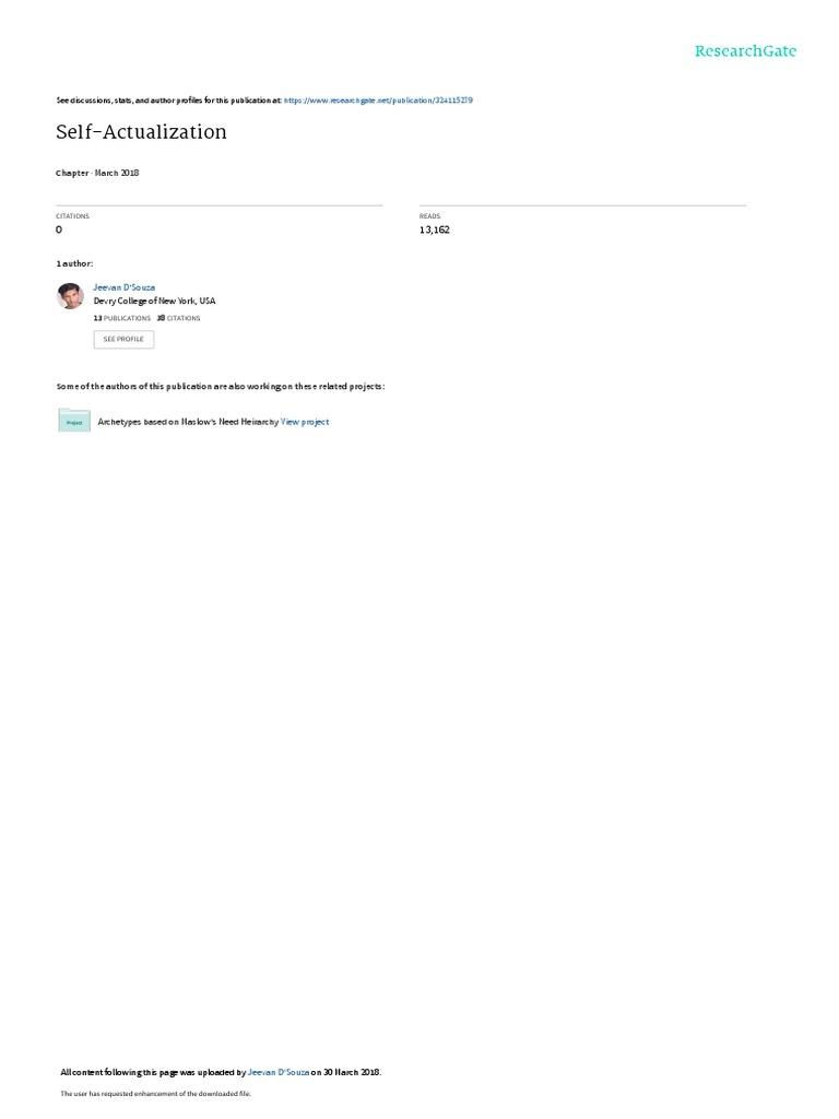 Self Actualization | PDF | Self Actualization | Personal Development