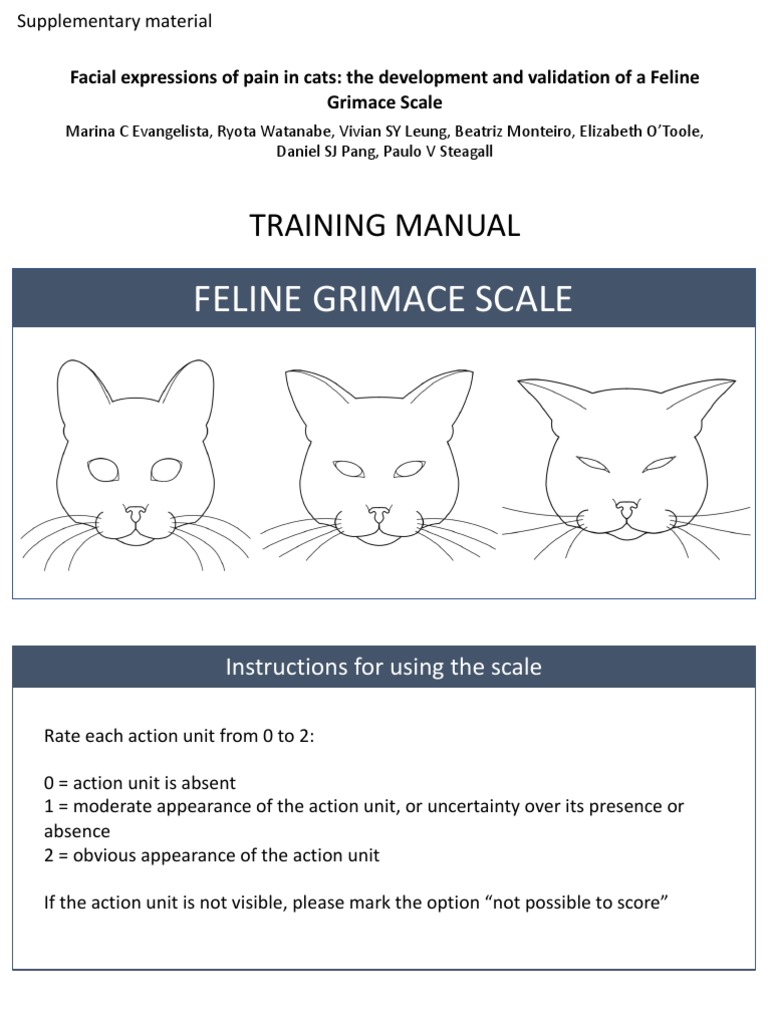 Feline Grimace Scale Training Manual | PDF