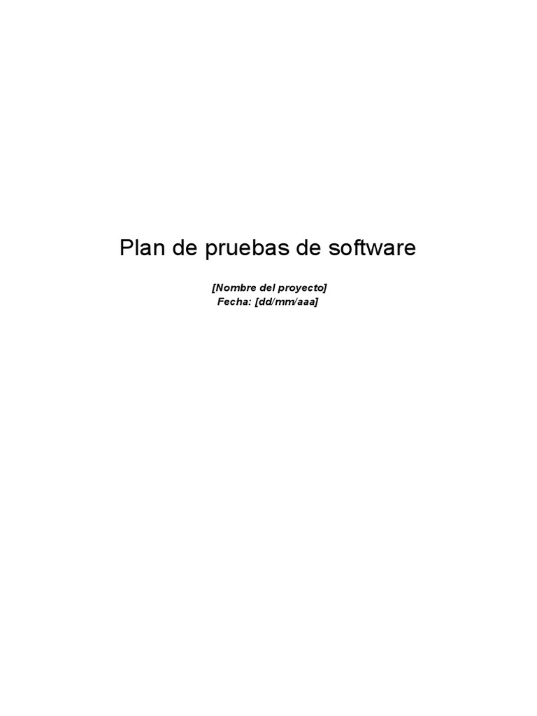 Modelo de Plan de Pruebas | PDF | Software | Pruebas de software