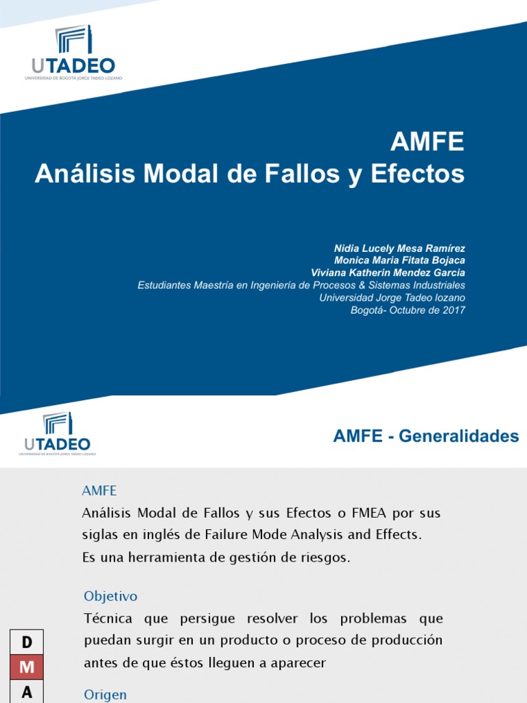 AMFE - Presentacion | PDF | Procesos de negocio | Ingeniería de ...