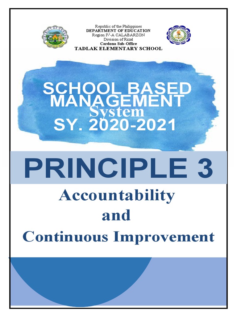 School Based Management System SY. 2020-2021: Principle 3 | PDF ...