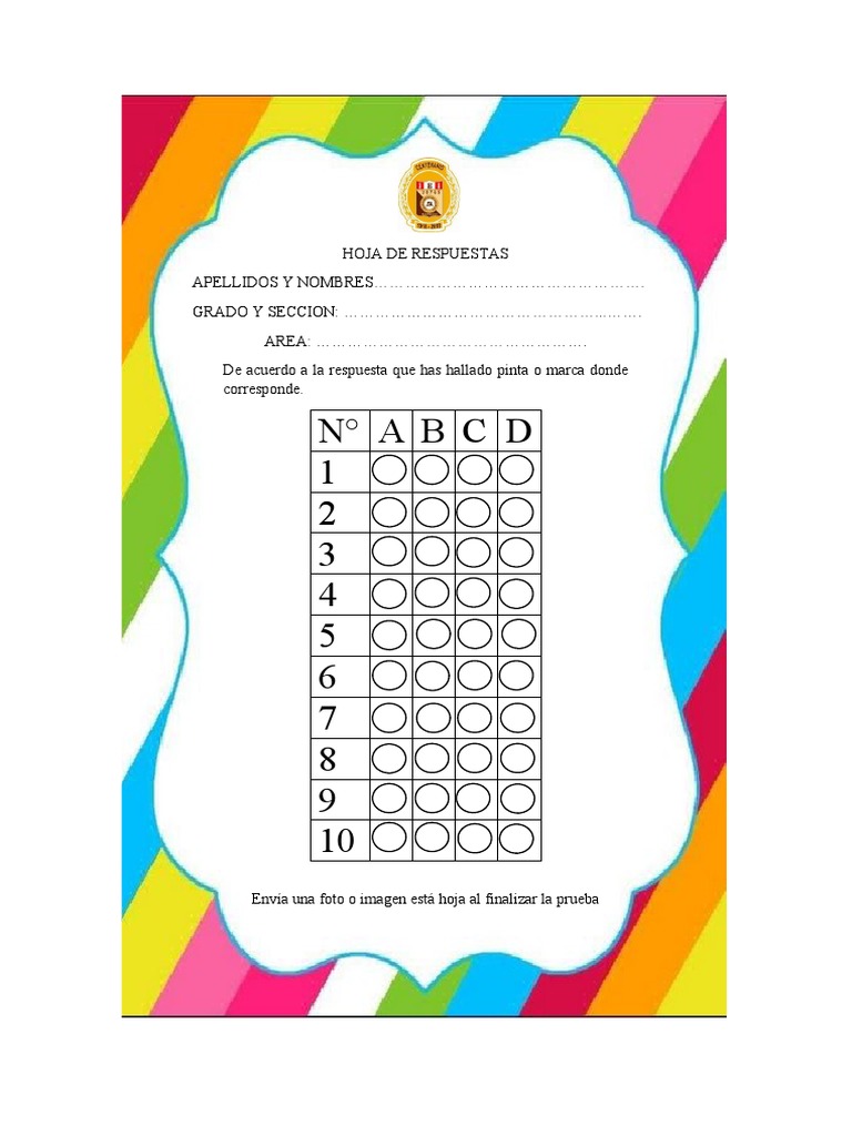 Tarjeta de Respuestas | PDF