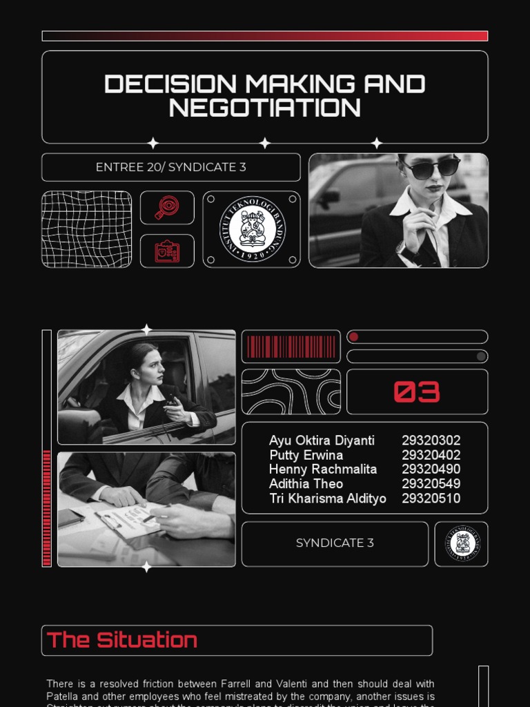 Decision Making and Negotiation: Entree 20/ Syndicate 3 | PDF