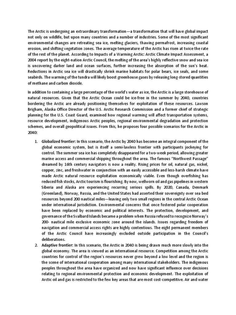 Case Study - The Arctic | PDF | Arctic | Climate Change