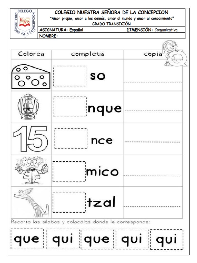 Guía Consonante Q | PDF