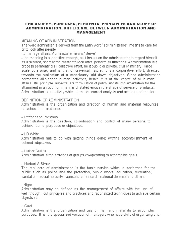 Scope and Philosophy of Administration | PDF | Hierarchy | Hospital