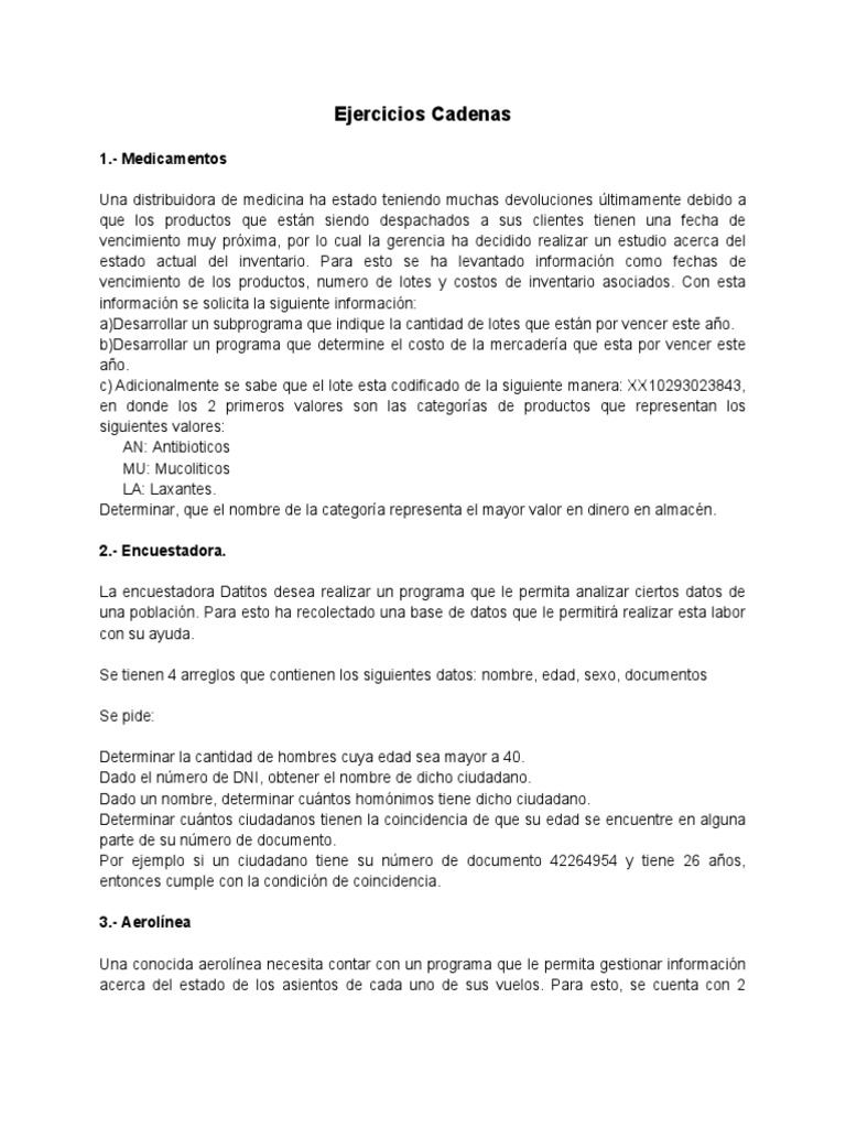 Ejercicios Estructuras Cadenas - Java | PDF | Cifrado