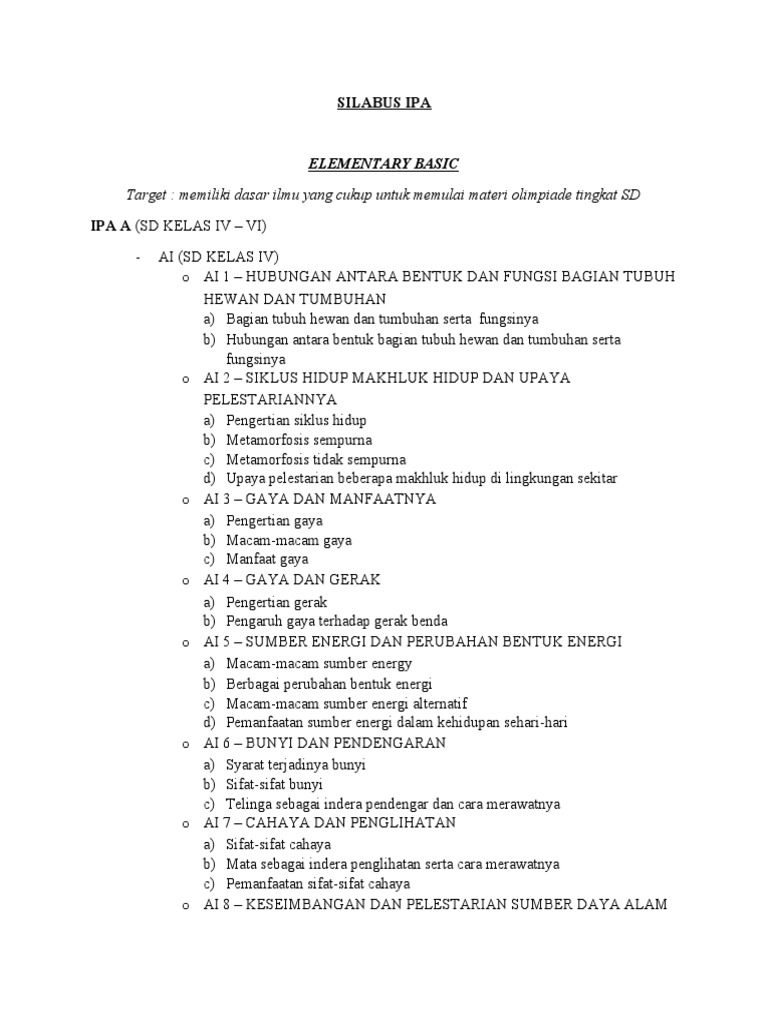 002 Silabus Ipa | PDF