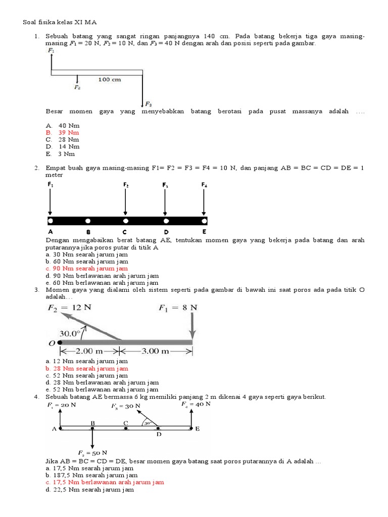 Soal PTS Fisika Kelas XI MA Fix | PDF