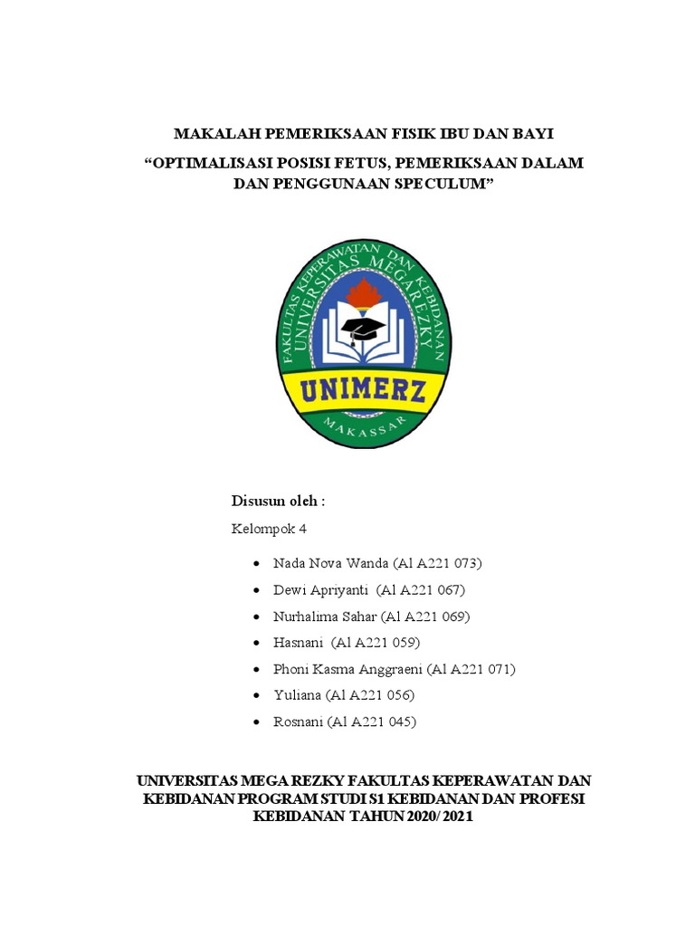 Makalah Kelompok 4 Pemeriksaan Fisik Ibu Dan Bayi | PDF | Karier ...