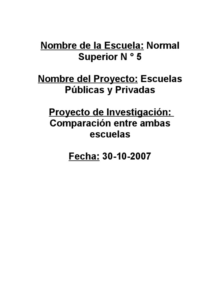 Escuela Públicas y Privadas | PDF | Maestros | Comportamiento