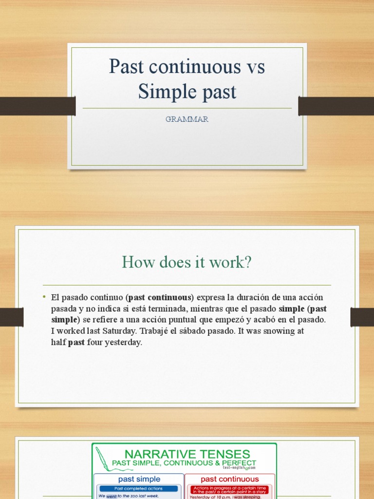Past Continuous Vs Simple Past | PDF | Grammatical Tense | Linguistics